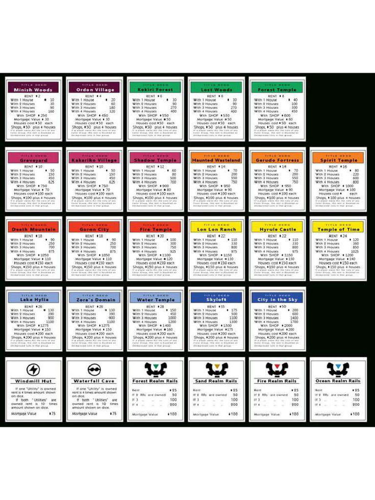 Monopoly Property Cards Monopolization Monopoly Cards Printable With ...