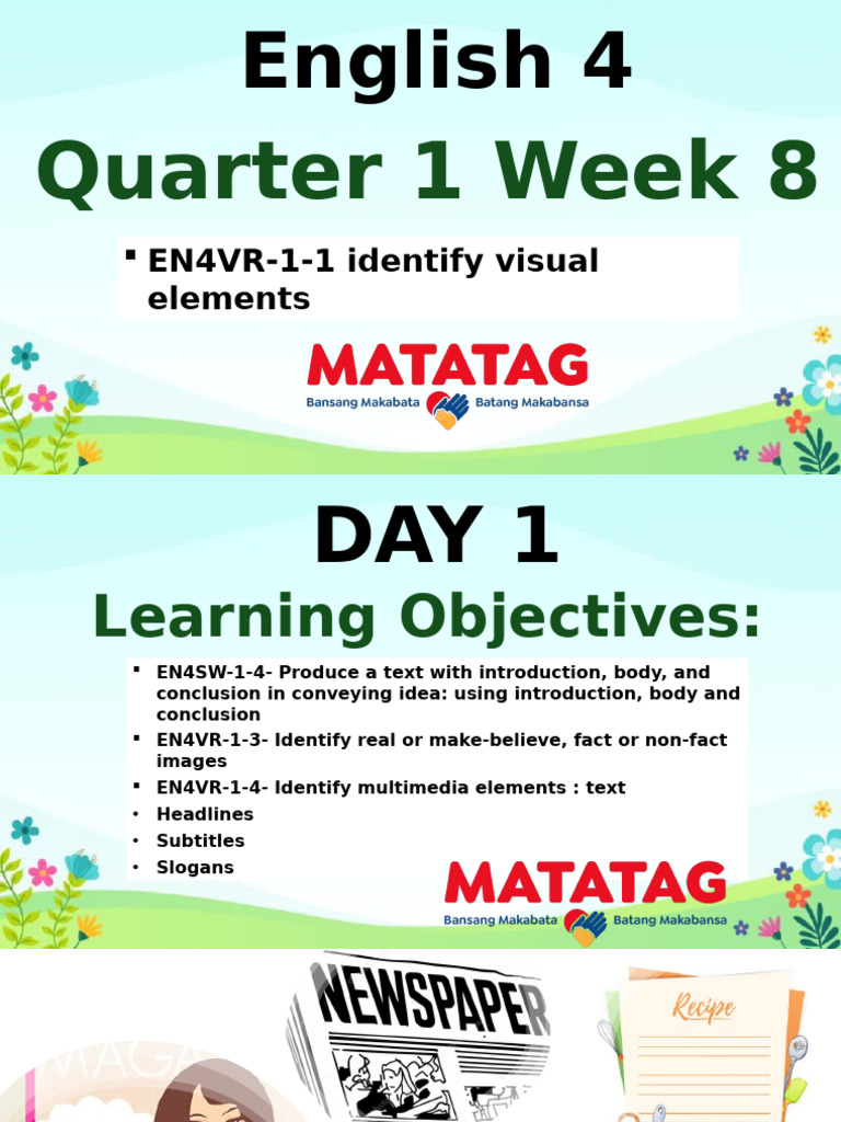 English4 Q1 Week8 | PDF