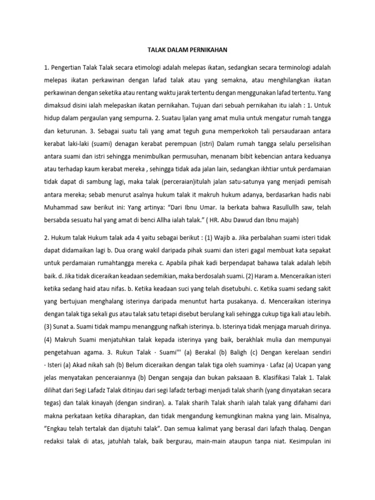 Talak Dalam Pernikahan | PDF