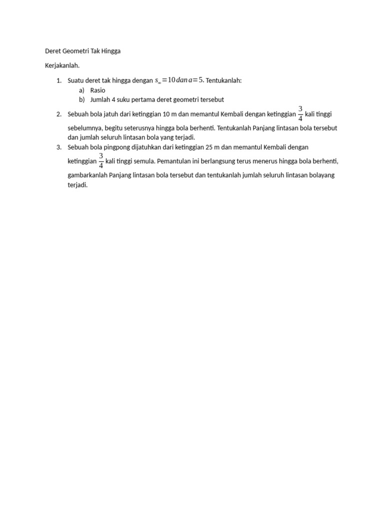 Deret Geometri Tak Hingga | PDF