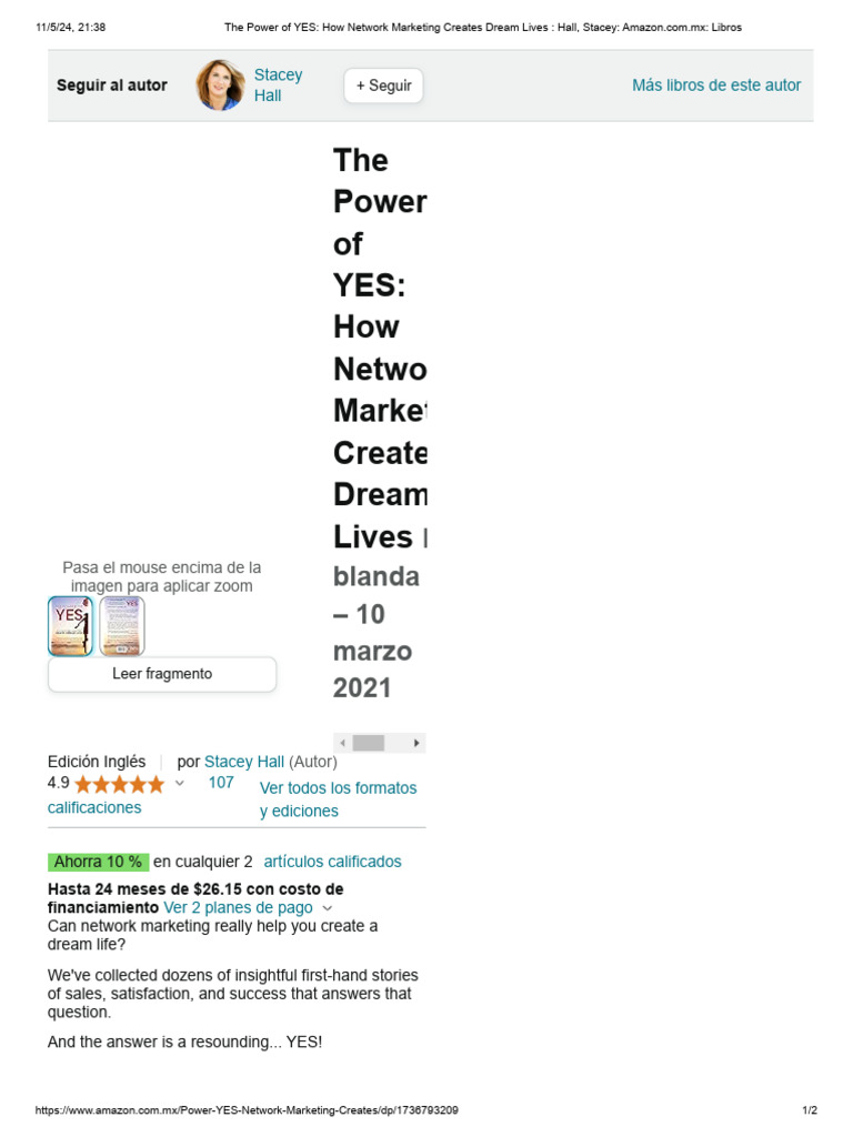 The Power of YES How Network Marketing Creates Dream Lives (Hall ...