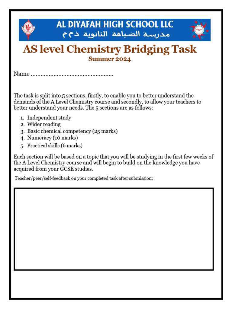 Chemistry Bridge Task 2024 | PDF