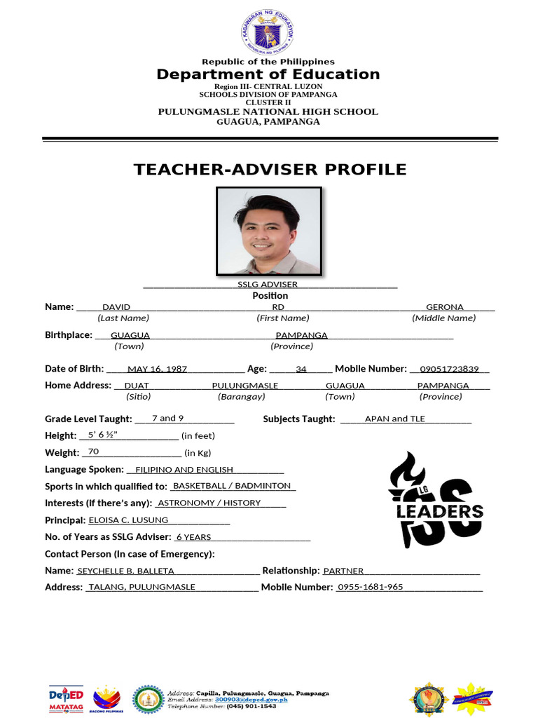 SSLG Profile Template | PDF