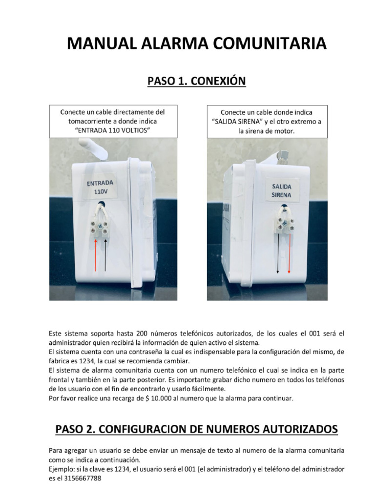 MANUAL ALARMA COMUNITARIA | PDF