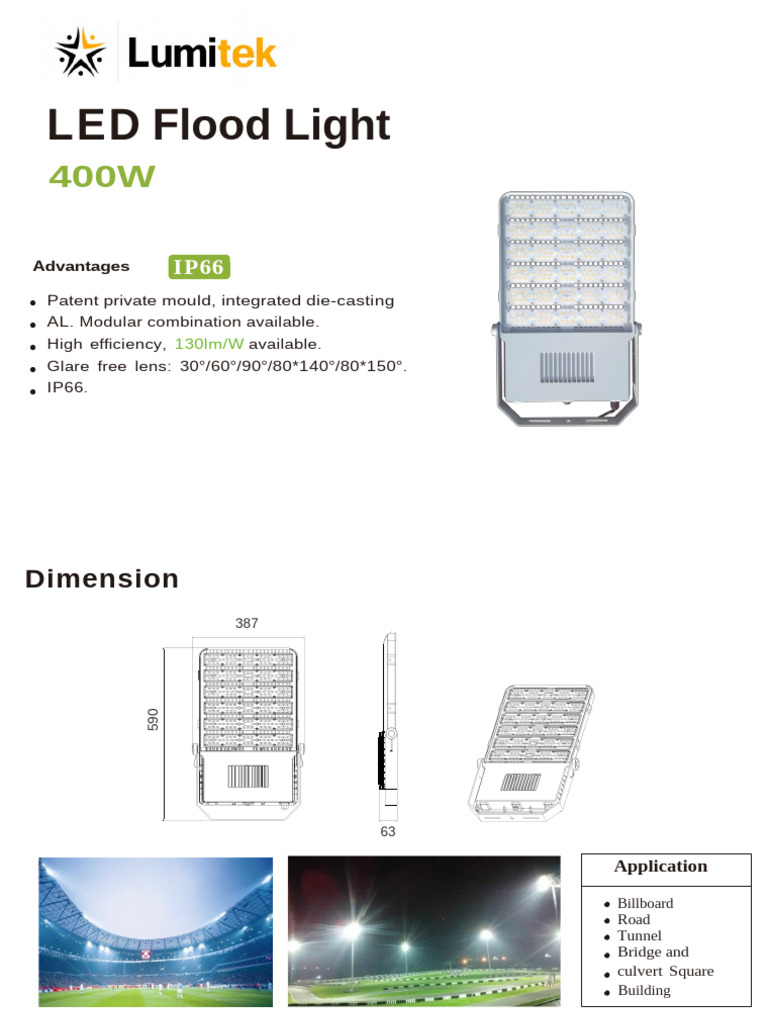 400W_floodlight Datasheet11 | PDF