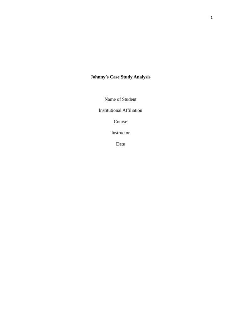 Johnny Case Study Analysis | PDF