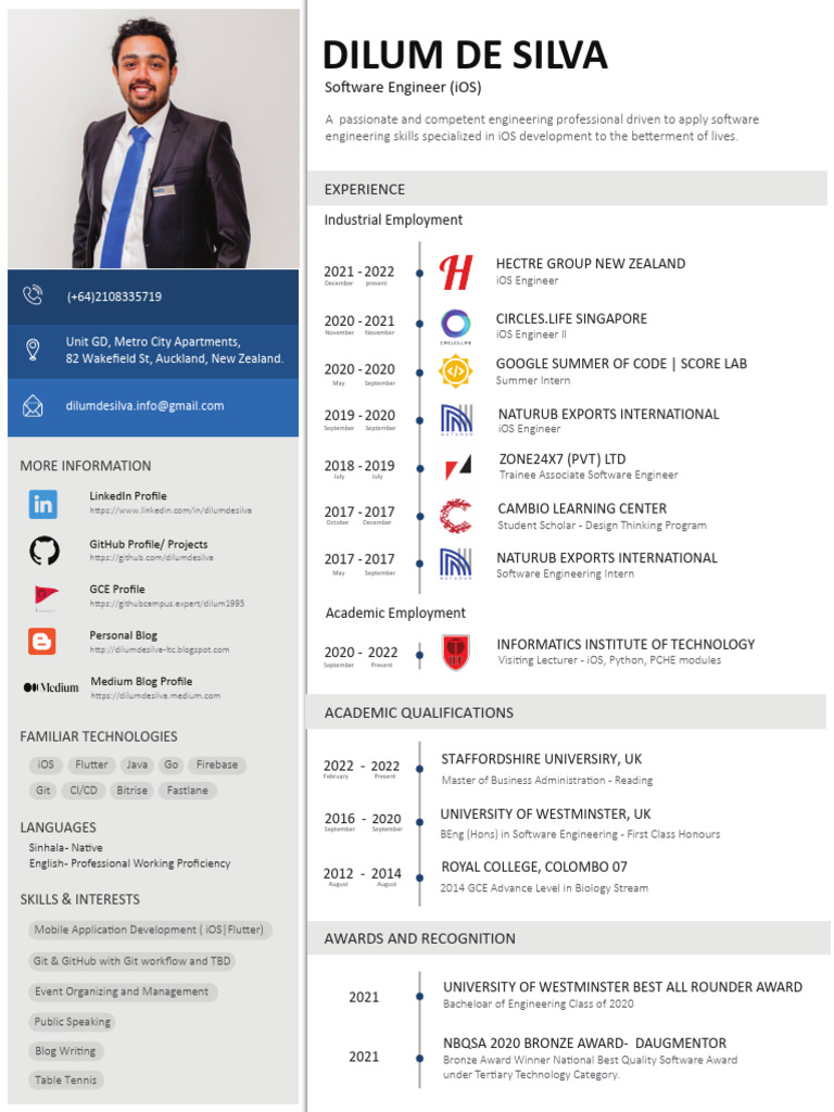 Docs CV DilumDeSilva | PDF