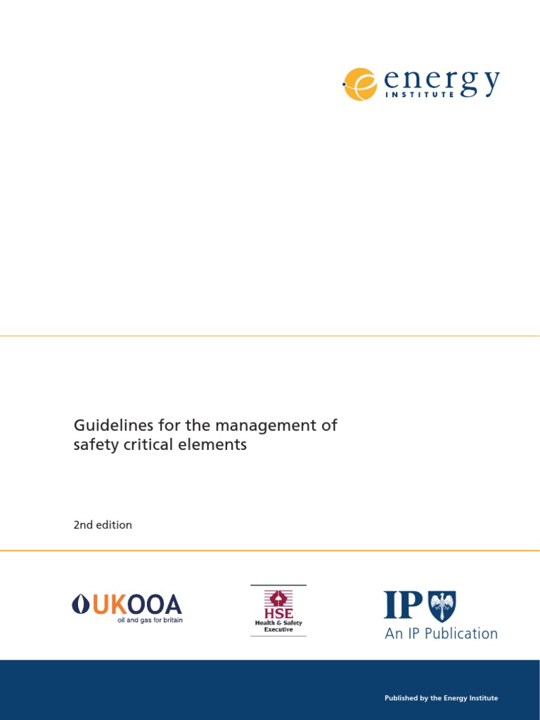 UKOOA, Guidelines For The Management of Safety Critical Elements 2007 ...