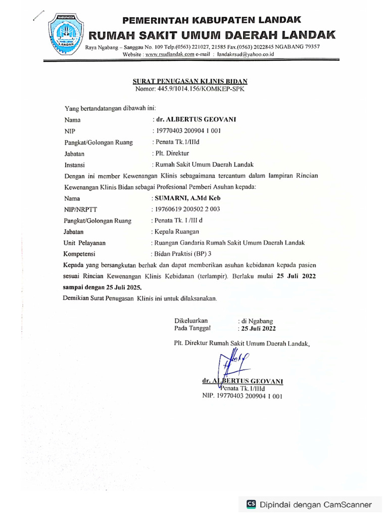 SPK Dan RKK Bidan RSUD LANDAK 2023 | PDF