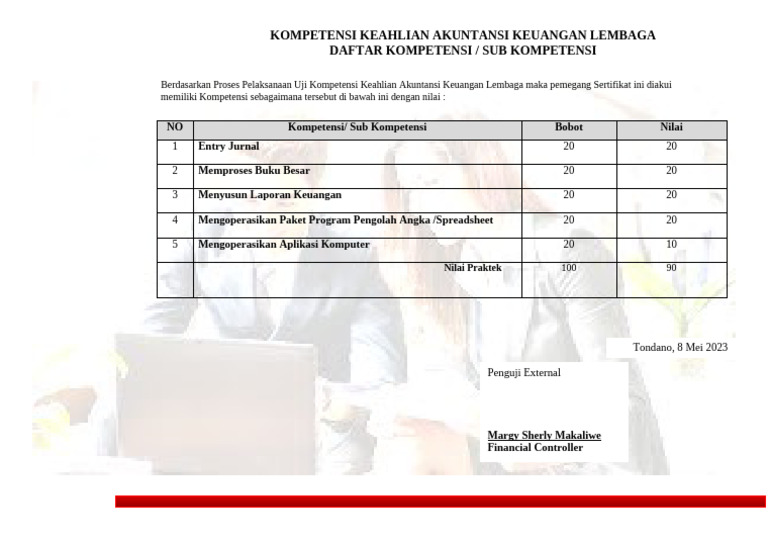 SERTIFIKAT UKK Belakang Akl 1 | PDF