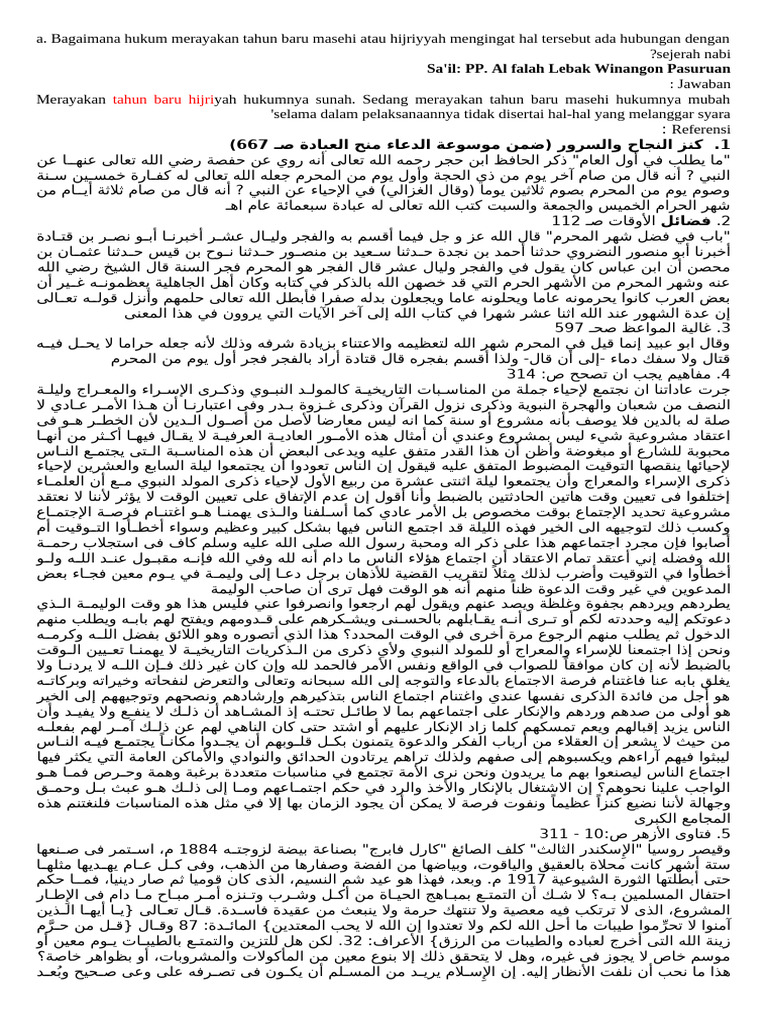 Hukum Perayaan Tahun Baru Hijriyah_071217 | PDF