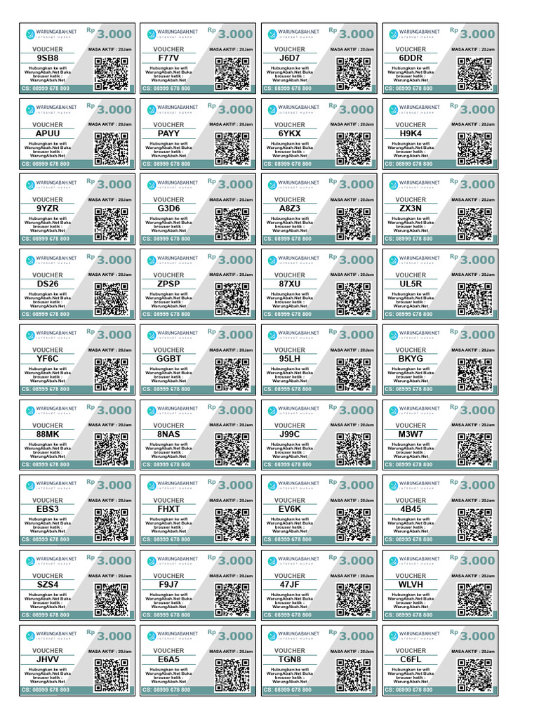 Voucher WarungAbah - Net 1 HARI VC 376 07.25.24 | PDF