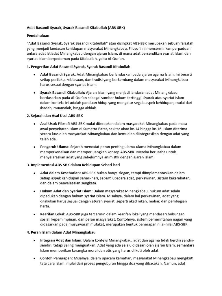Adat Basandi Syarak | PDF Adat Basandi Syarak | PDF