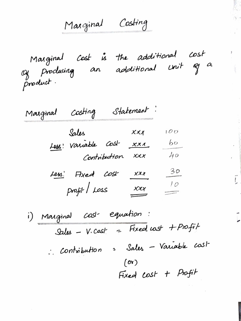 Marginal Costing Techniques by Kauserwise | PDF