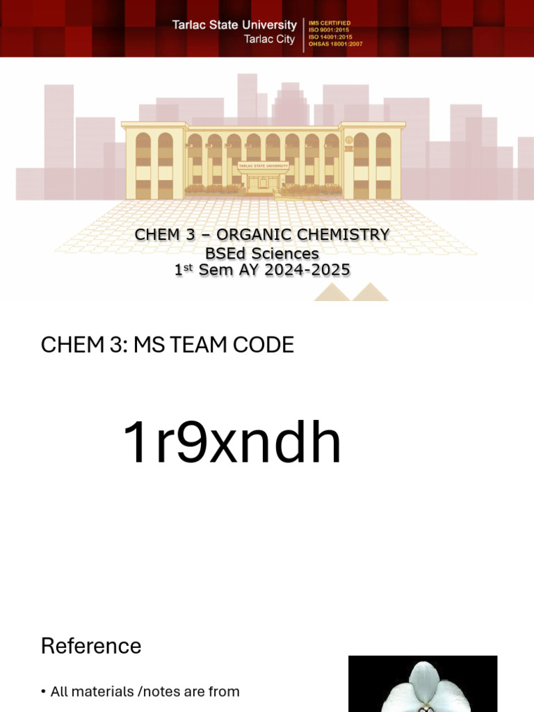 Chem3 OrganicChemistry Midterm | PDF