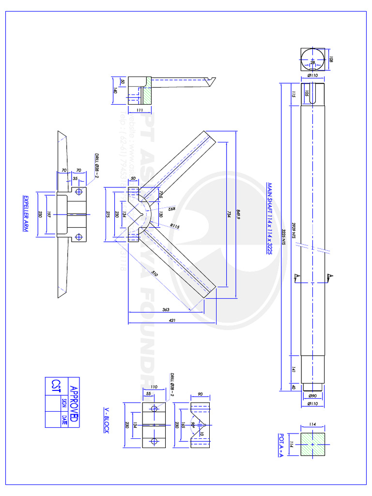 Main Shaft, Expeller & V-Block | PDF