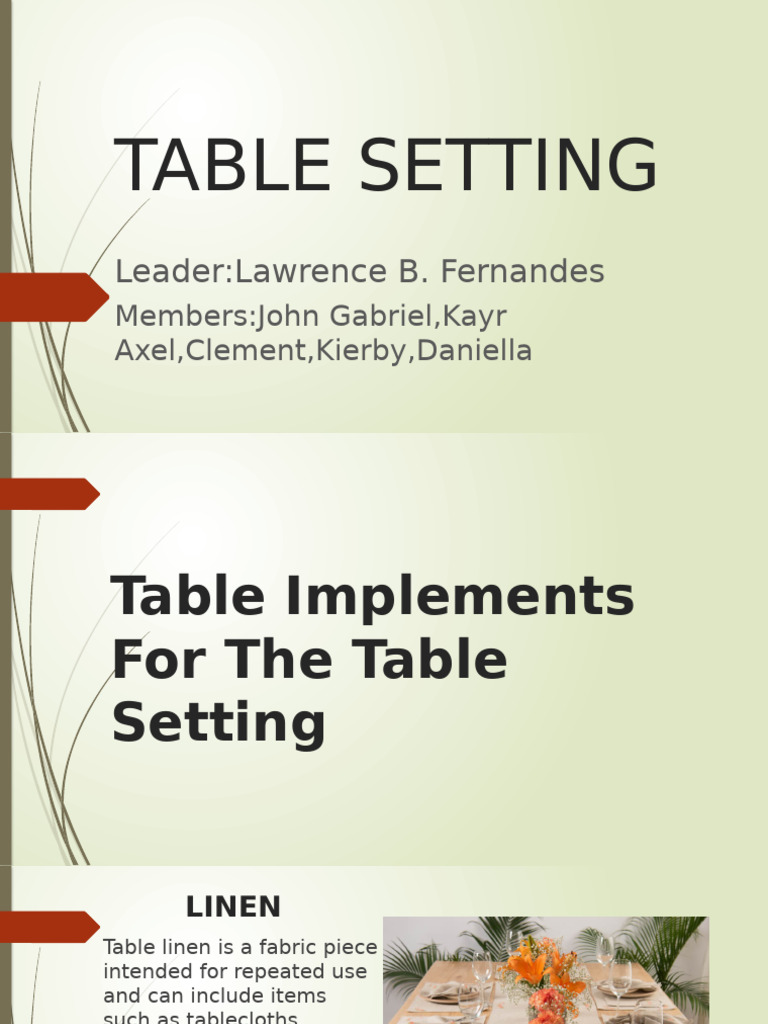 Table Setting | PDF