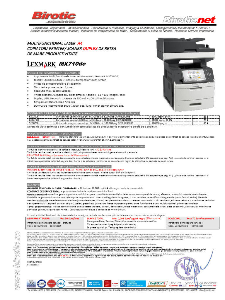LEXMARK MX710de 03.11.2022 | PDF
