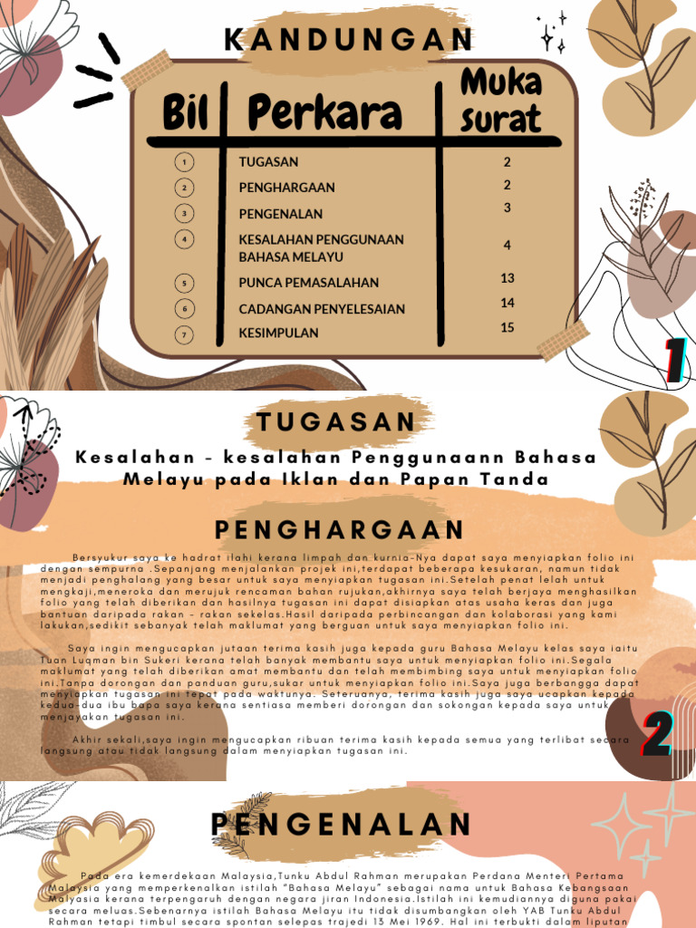Folio BM (KESALAHAN-KESALAHAN PENGUNAAN BAHASA MELAYU PADA PAPAN TANDA ...