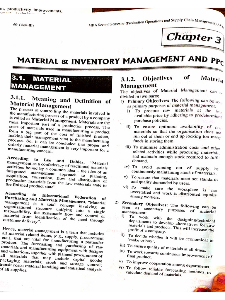 Material Managements | PDF