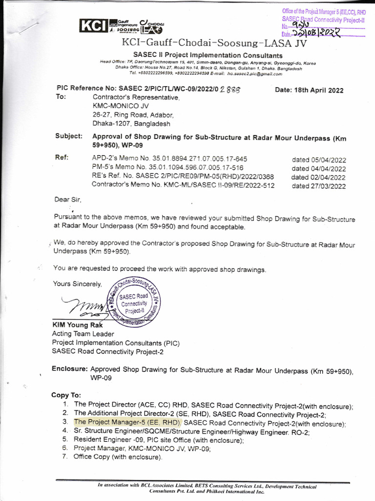 Approval of Shop Drawing For at Rader Mour Underpass | PDF