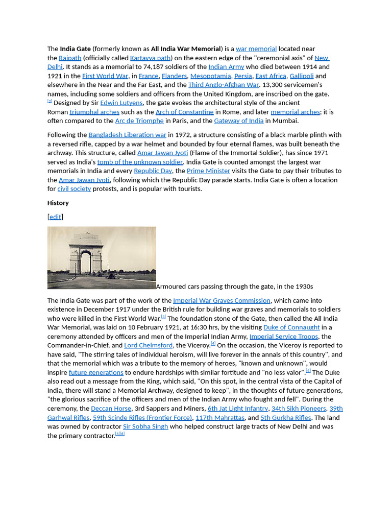 India Gate | PDF