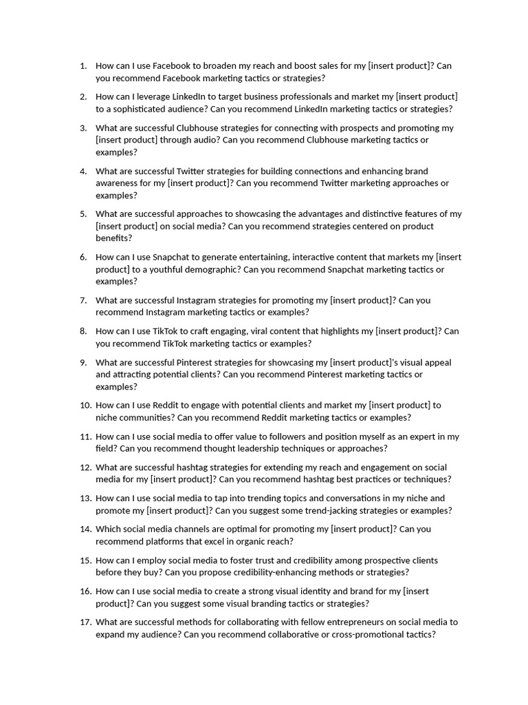 Marketing Prompts | PDF