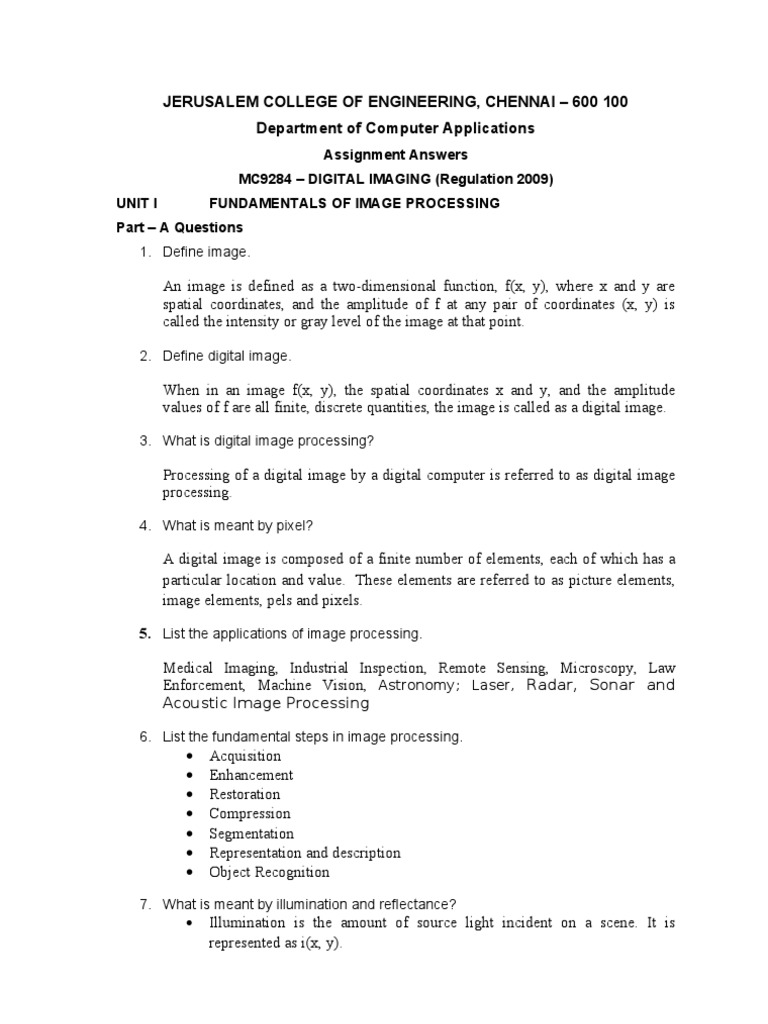 Digital Imaging Fundamentals | PDF | Image Segmentation | Image Resolution