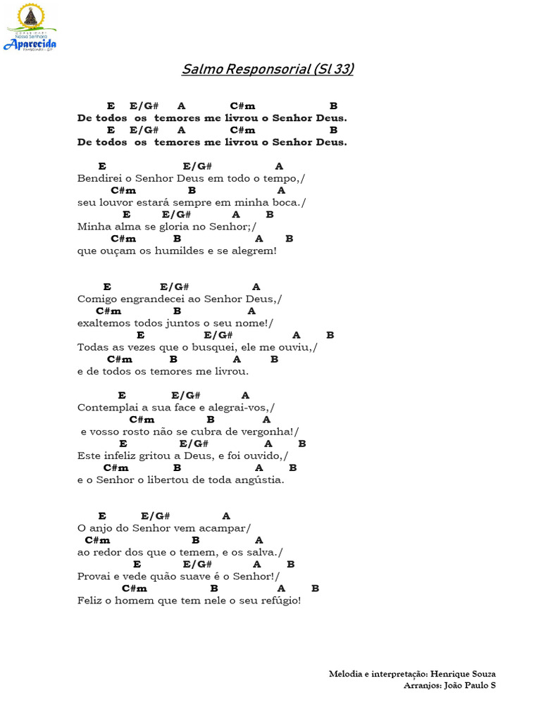 Salmo Responsorial 33 - de Todos Os Temores | PDF