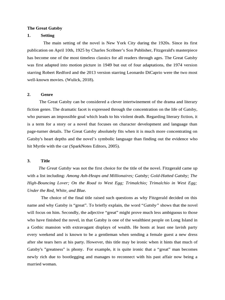 The Great Gatsby - Final | PDF