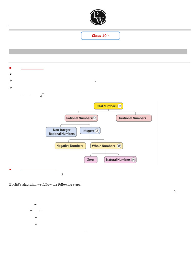 Real Numbers - Short Notes-1 | PDF