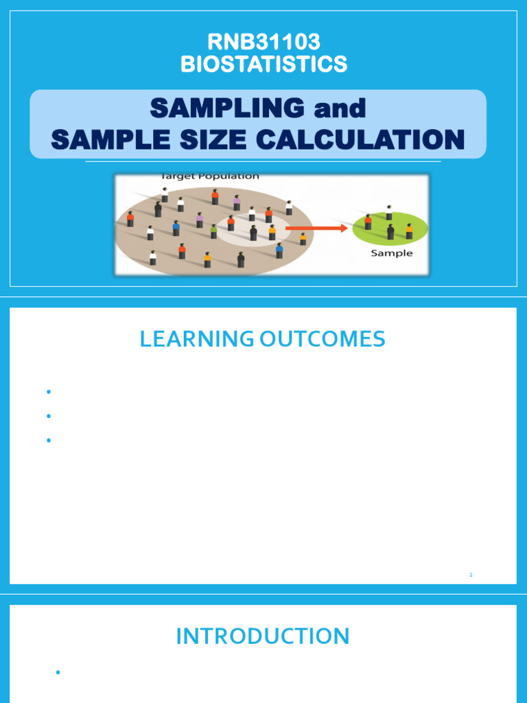 Sampling Sample Size Calculation | PDF