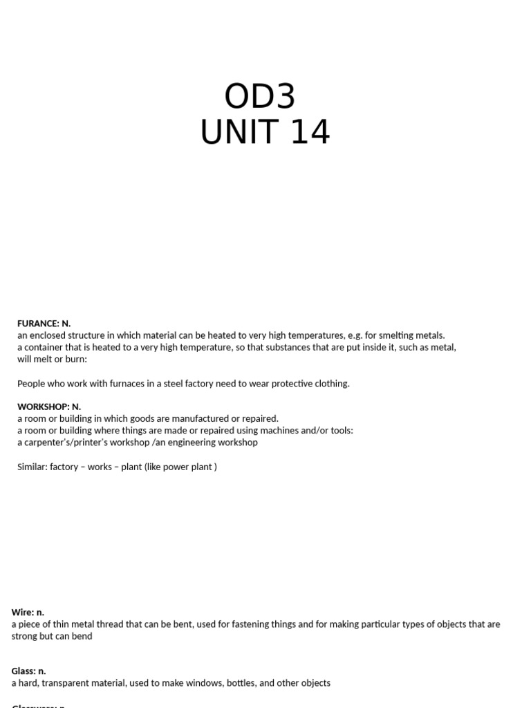 OD3 Unit 14 | PDF