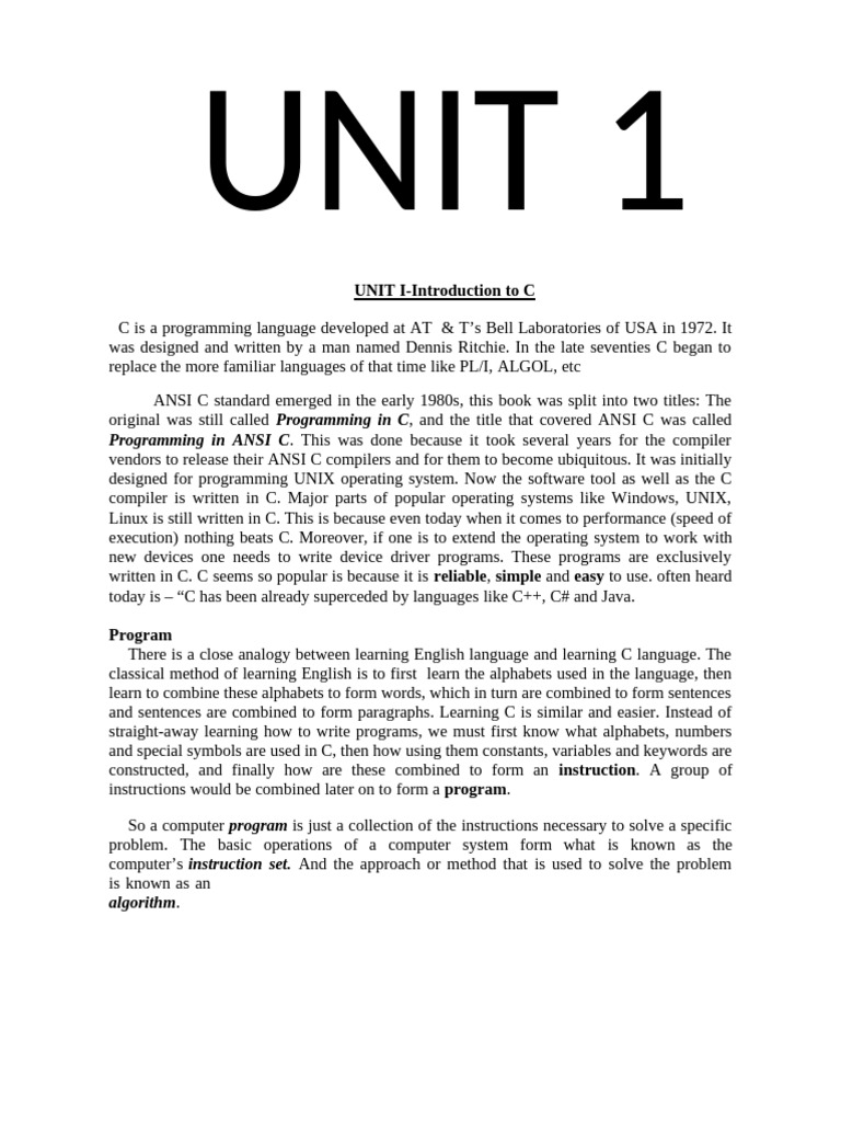 Notes Programming in C | PDF