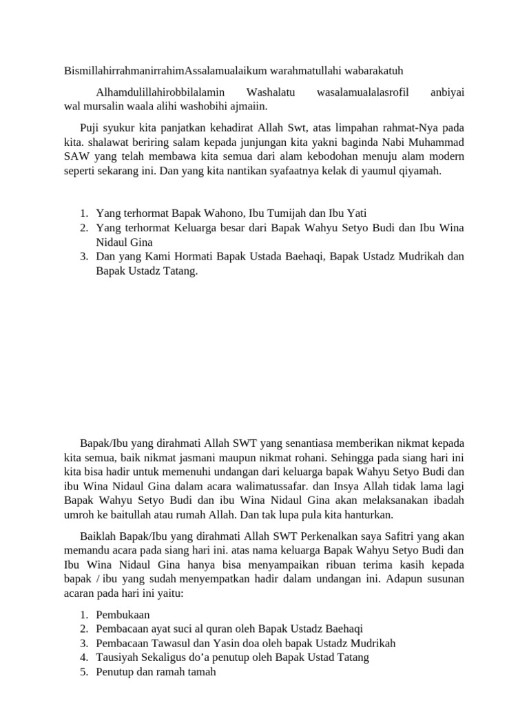 Script MC Umroh | PDF