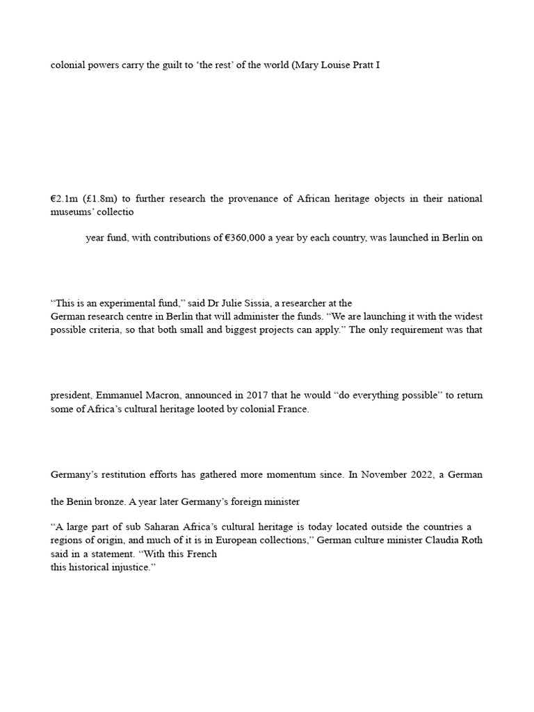 Writing Stolen Artifacts | PDF | Travel