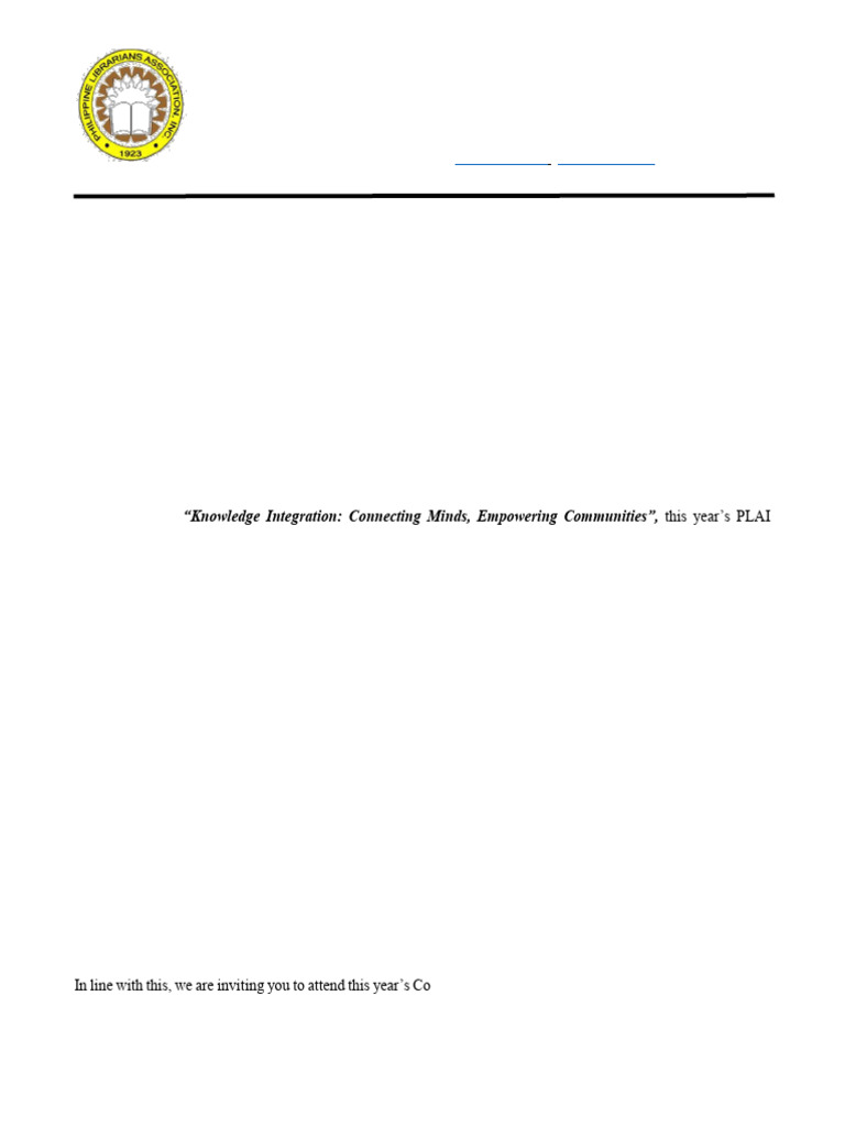 2024 PLAI Congress Official Invitation Participants | PDF