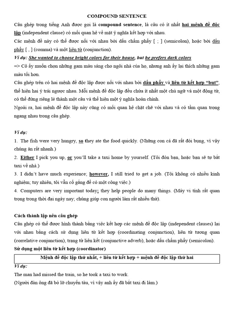 Compound Sentence | PDF