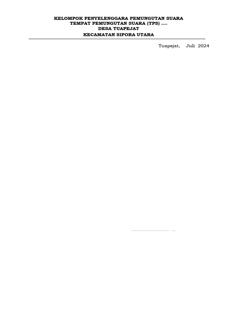 SURAT IZIN PINJAM LOKASI Tps | PDF