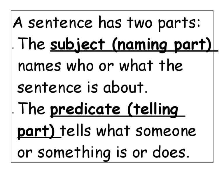 Subject and Predicate of Sentences | PDF