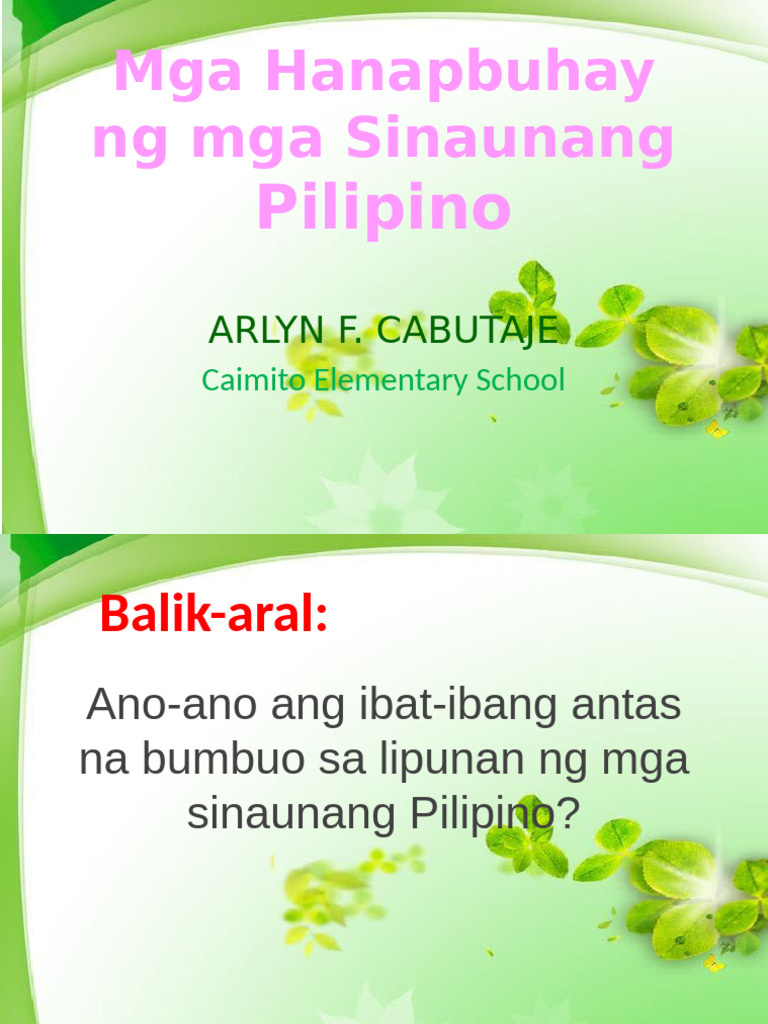 Mga - Hanapbuhay - NG - Mga - Sinaunang - Pilipino - PPT - .PPTX ... Mga - Hanapbuhay - NG - Mga - Sinaunang - Pilipino - PPT - .PPTX ...