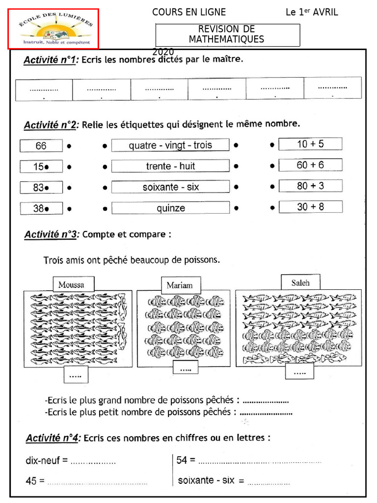 REVISION DE MATHS 2ème Année PDF | PDF