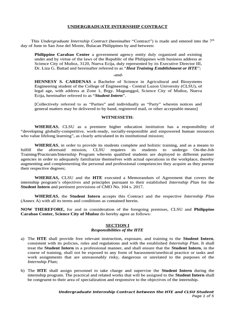 Internship-Contract (2) | PDF