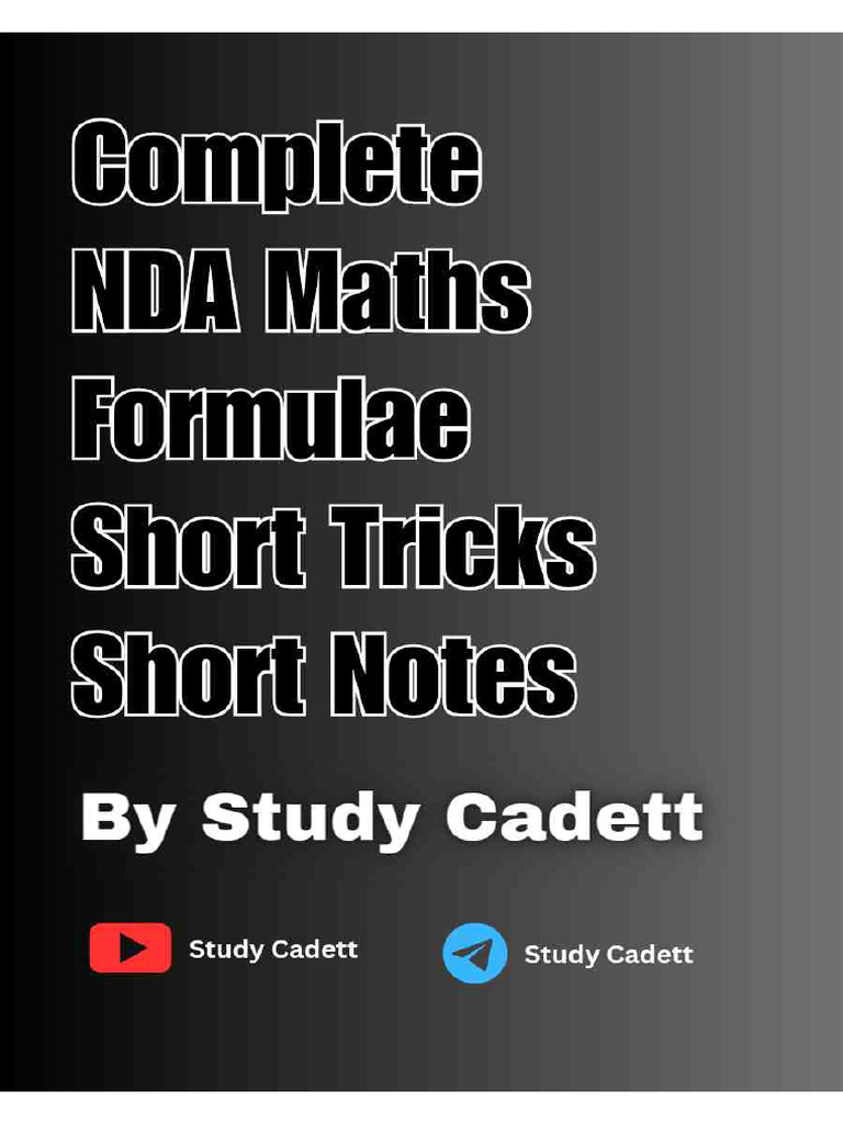 Complete NDA Maths Short Notes | PDF