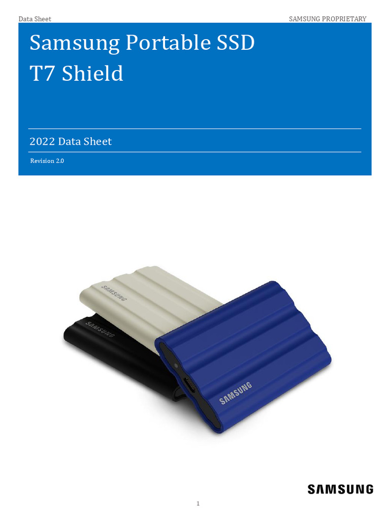 2.Samsung_Portable_SSD_T7_Shield_Datasheet_Rev.2.0 | PDF