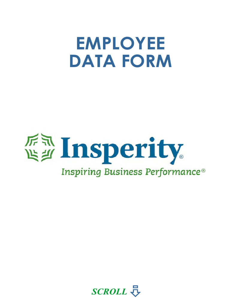 Insperity Employee Data Form | PDF