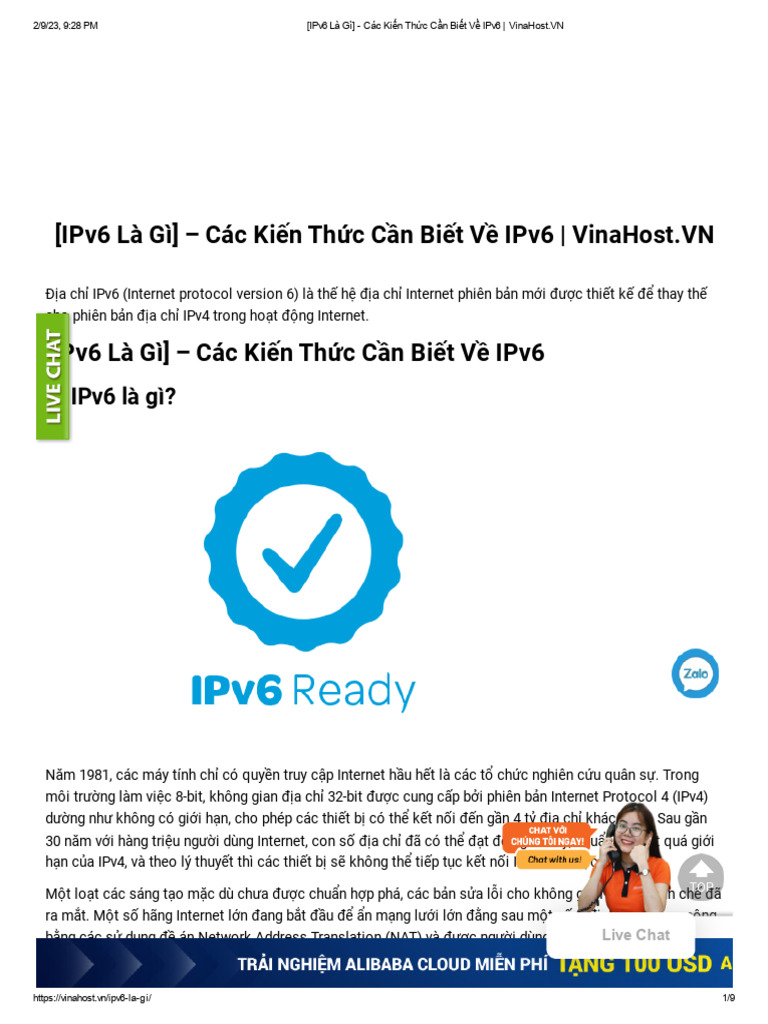 (IPv6 Là Gì) - Các Kiến Thức Cần Biết Về IPv6 - VinaHost.vn | PDF