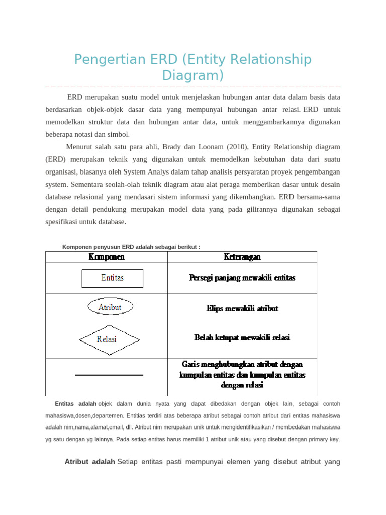 Pengertian ERD | PDF