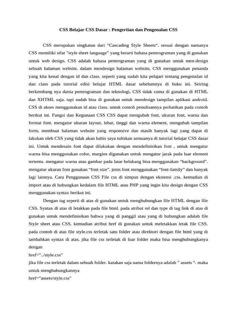 Materi Dasar CSS | PDF