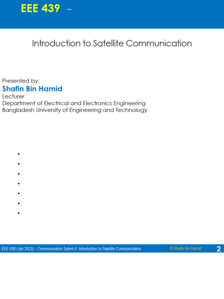 Introduction To Satellite Communication | PDF